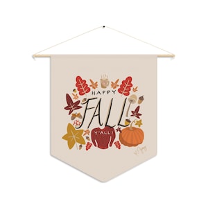 Happy Fall Y'all Pennant Flag - Etsy