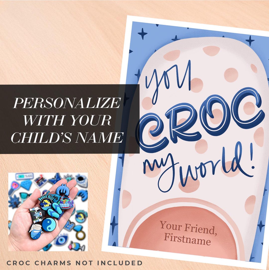 Instant Editable and Printable Croc Charm Template for Valentine's Day ...