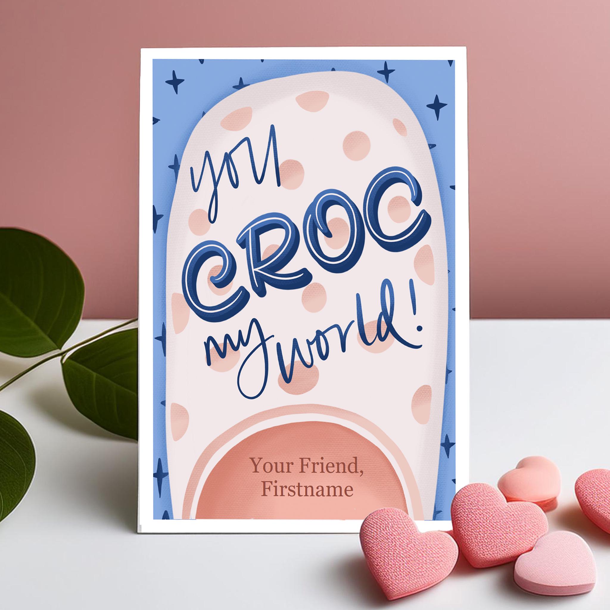 Instant Editable and Printable Croc Charm Template for Valentine's Day ...