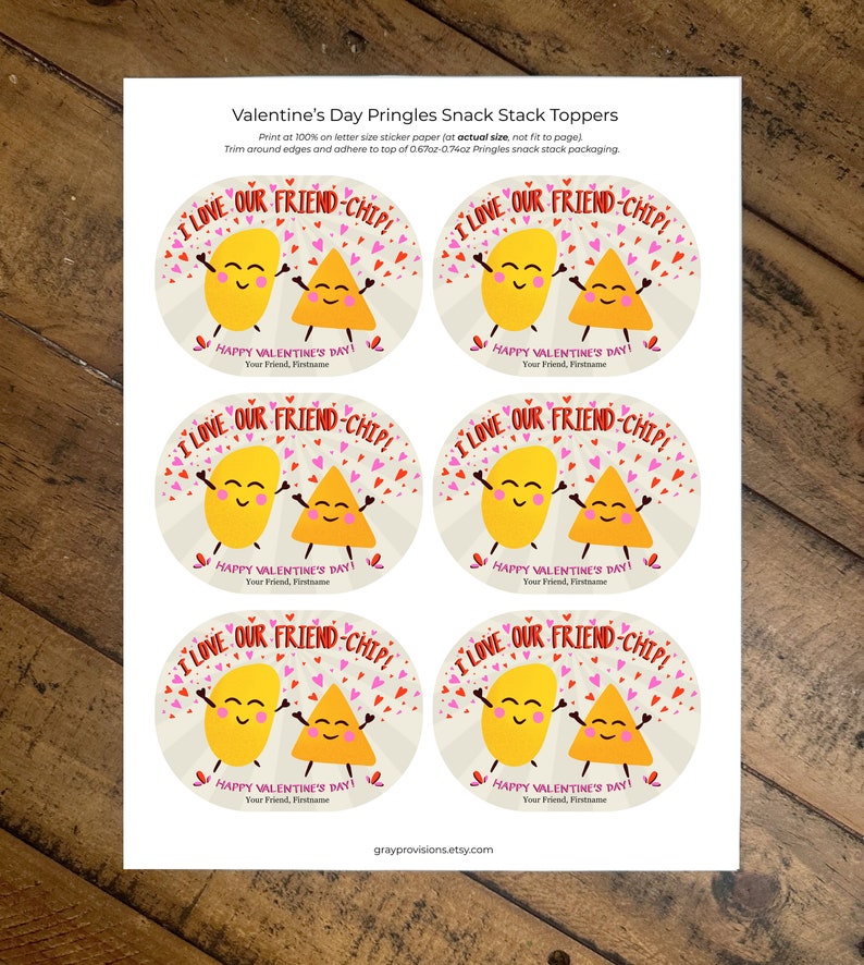 Instant Editable and Printable Template for Valentine's Day Pringles ...