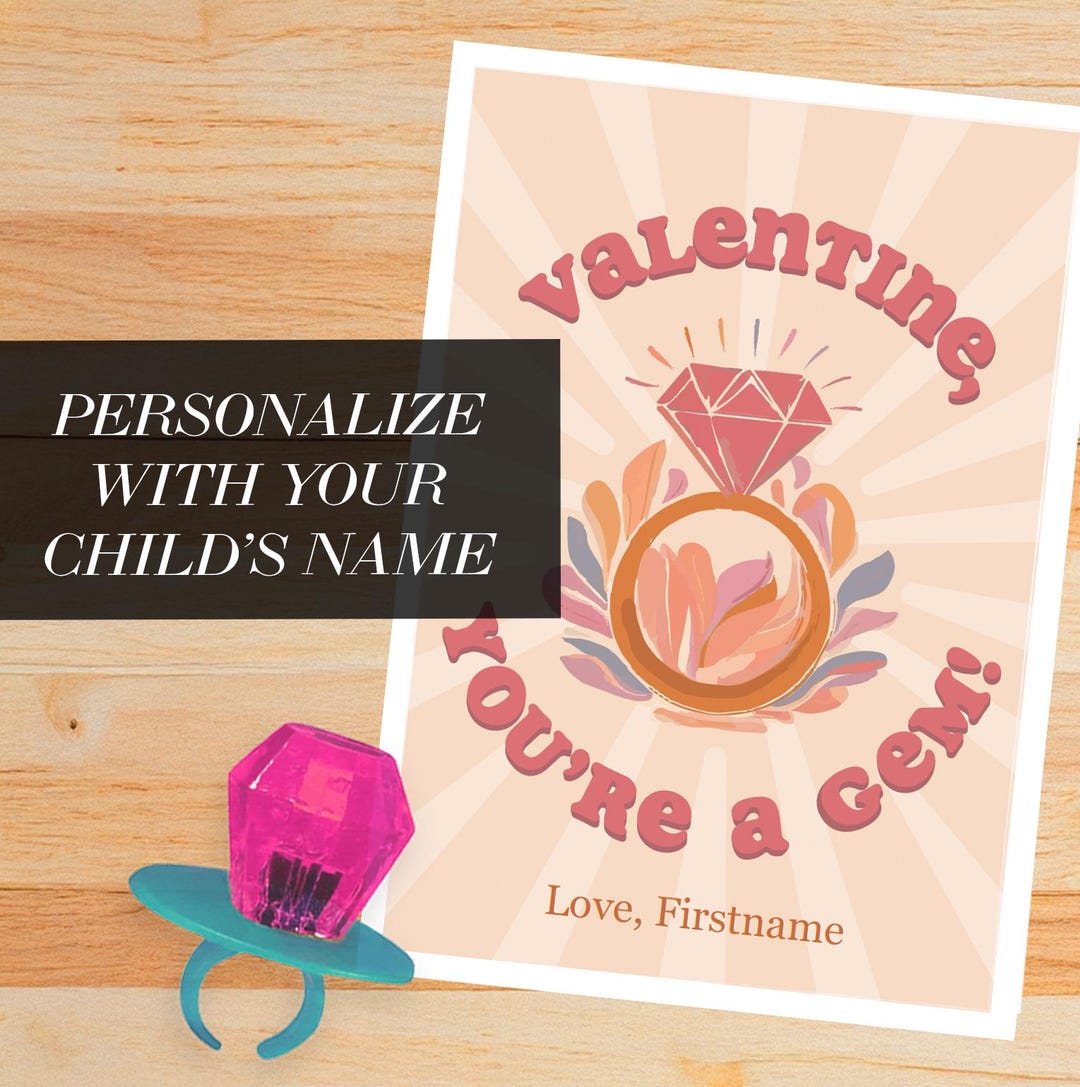 Instant Editable Printable You're a Gem Ring-pop-inspired Template for ...