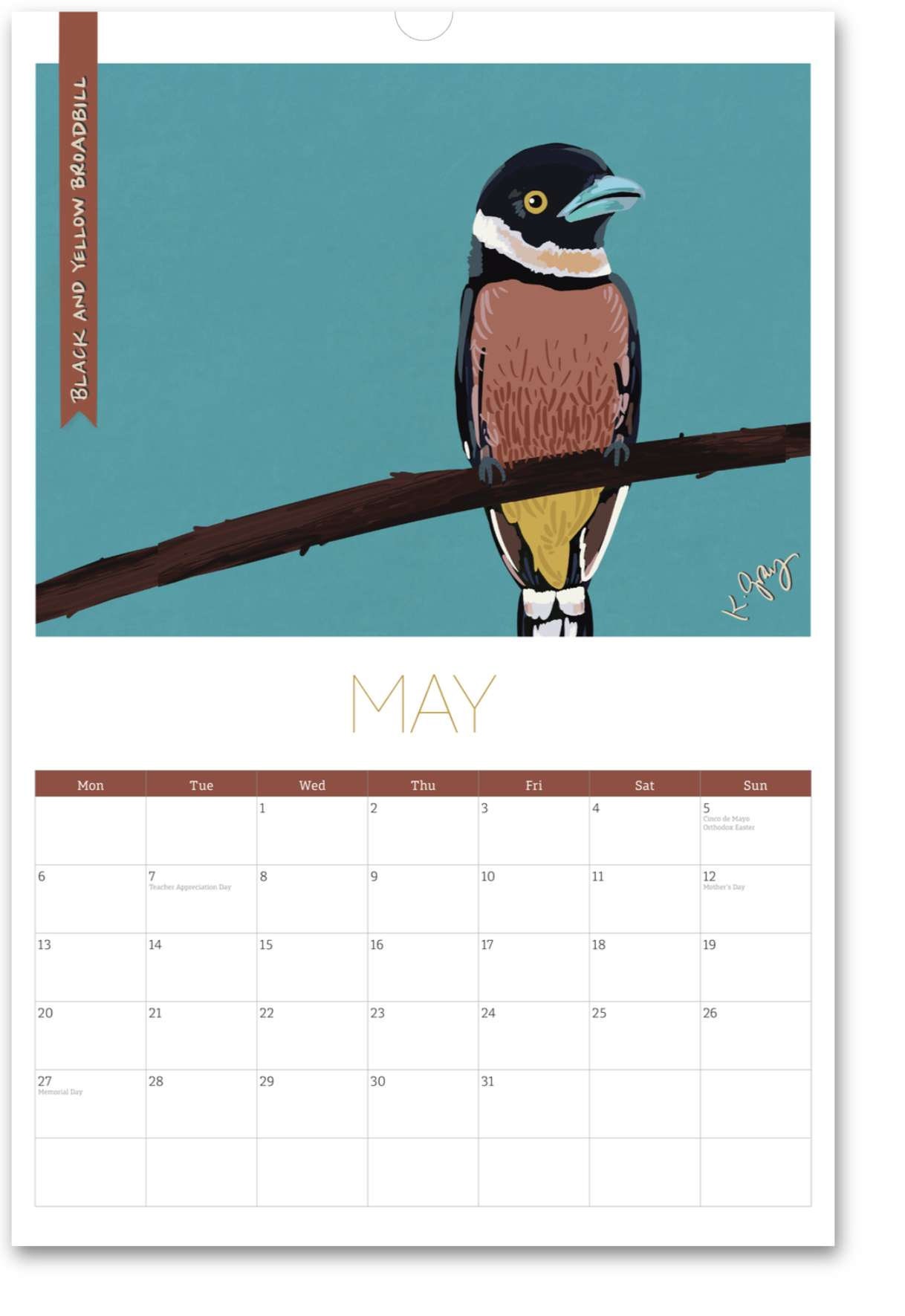 2024 Birds of the World Large Wall Calendar US Holidays - Etsy