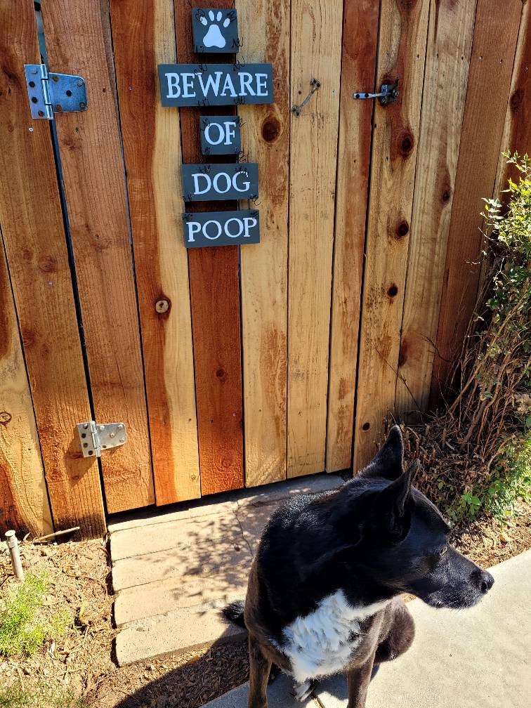 Beware of Dog Poop Sign Pet Decor Dog Sign Grey and White - Etsy Canada
