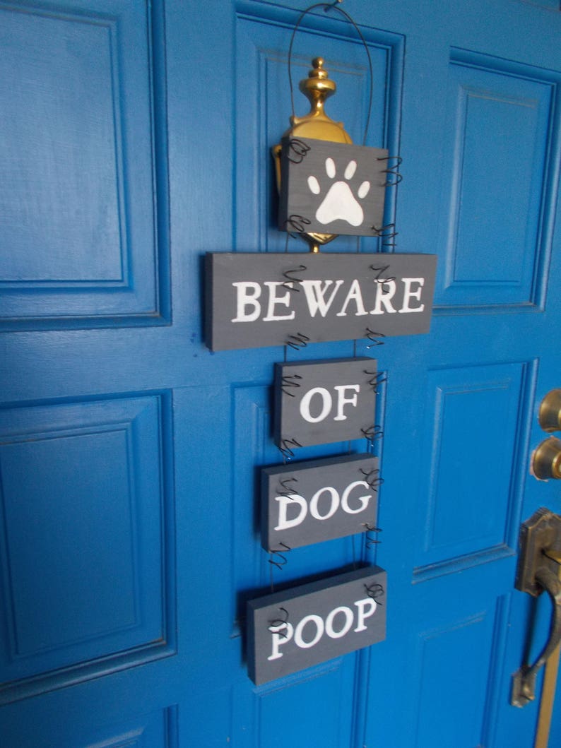 Beware of Dog Poop Sign Pet Decor Dog Sign Grey and White - Etsy Canada