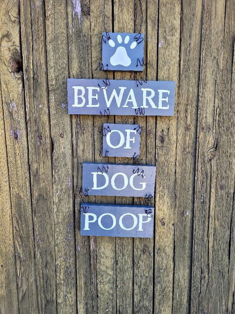 Beware of Dog Poop Sign Pet Decor Dog Sign Grey and White - Etsy Canada