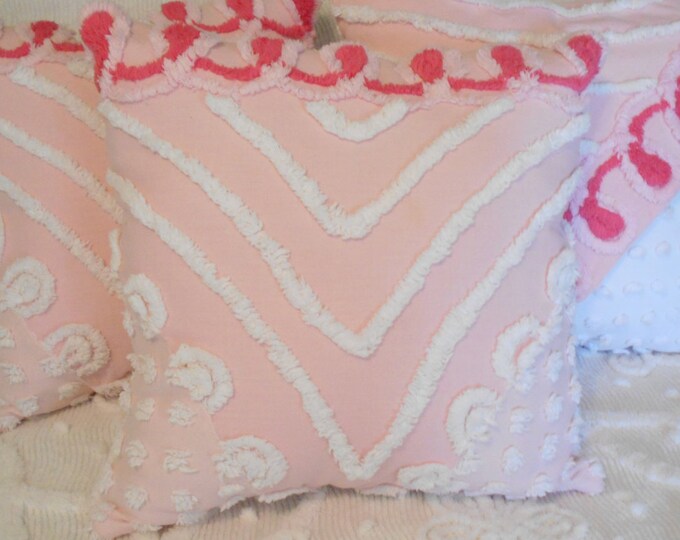 Chenille Pillow Handmade Pillow Vintage Chenille Cotton - Etsy