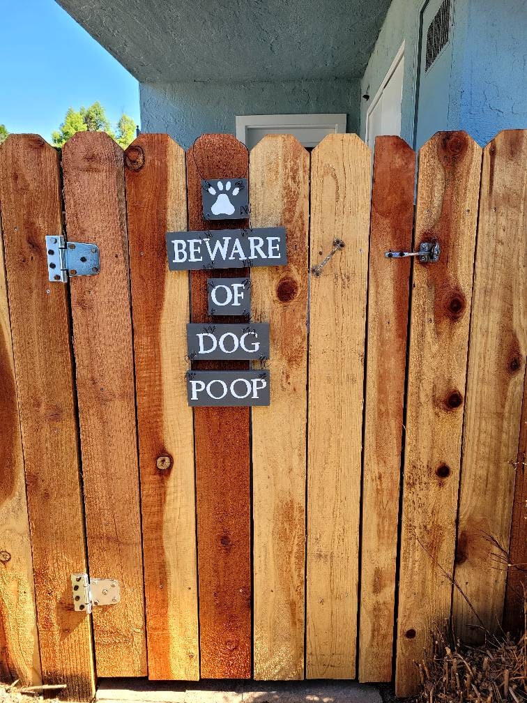 Beware of Dog Poop Sign Pet Decor Dog Sign Grey and White - Etsy Canada