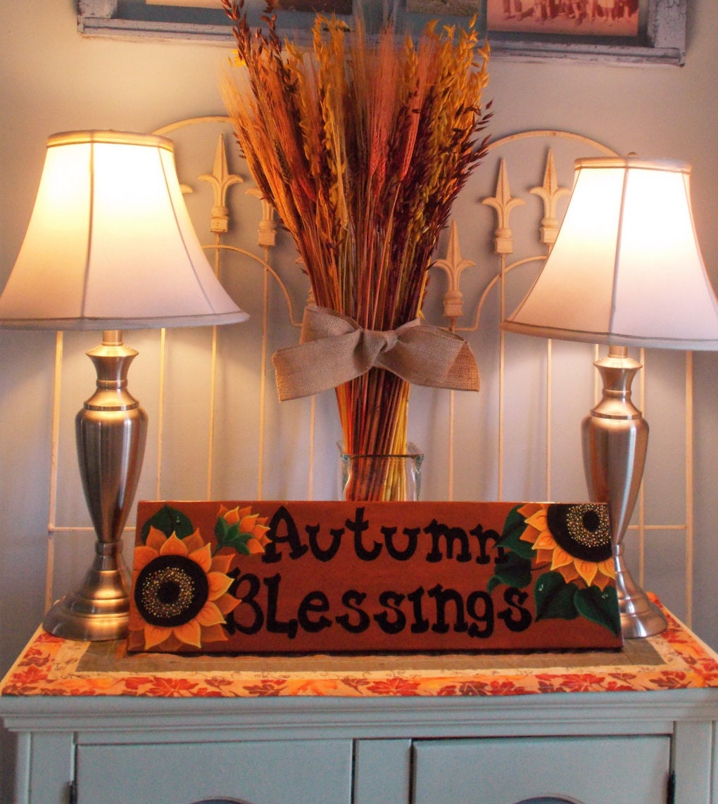 Autumn Welcome Sign Fall Door Sign Autumn Blessings Sign | Etsy