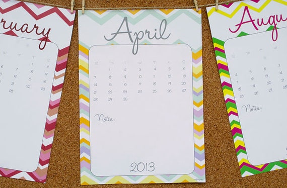 Chevron Printable Monthly 2013