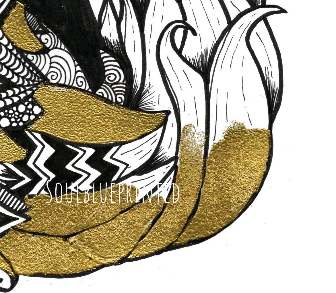 Abstract Fox Art A4 Hand Drawn and Embossed Artwork Black - Etsy UK