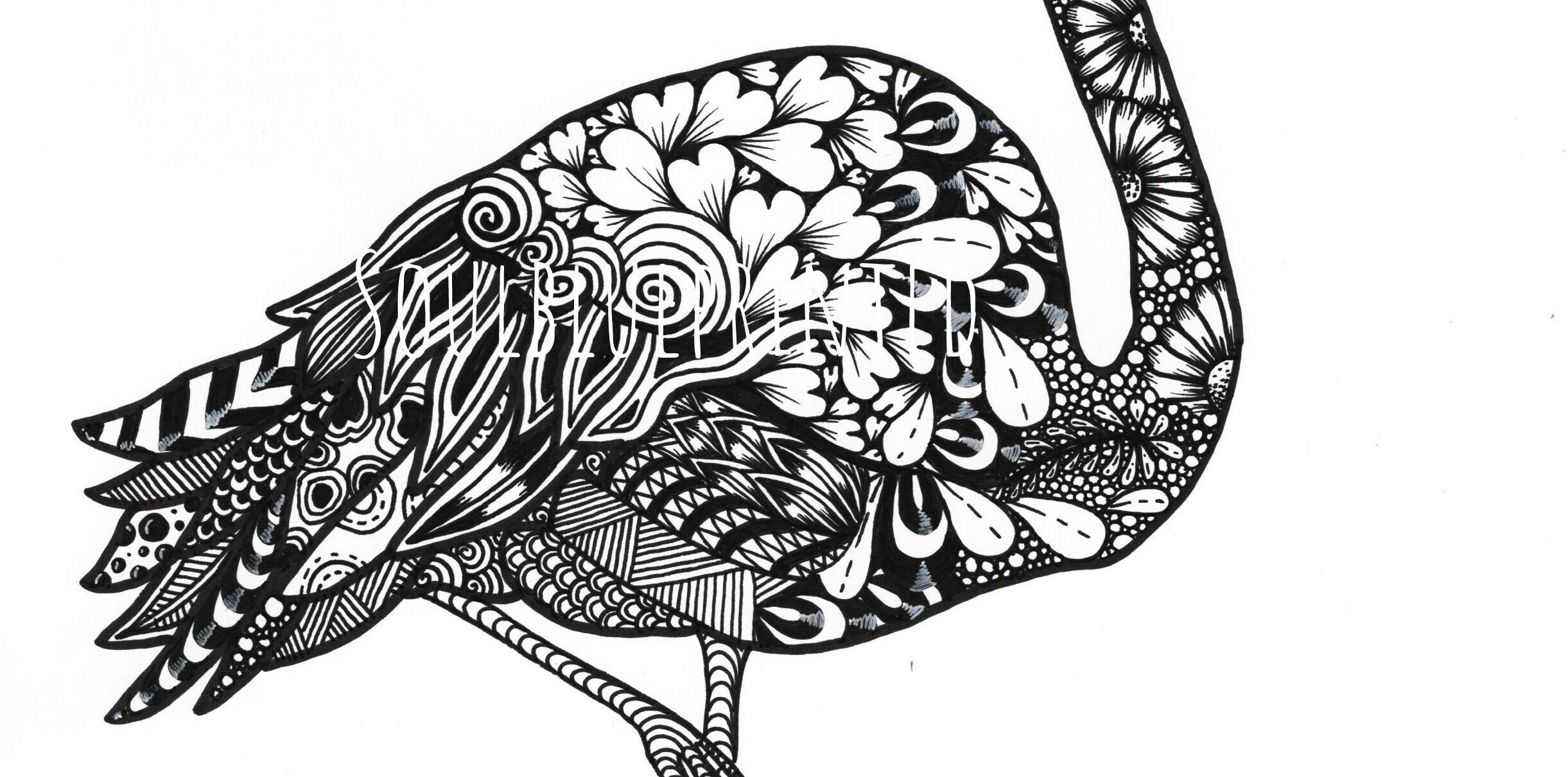 Original Flamingo Zentangle Art Wall Art Hand Drawn Art | Etsy