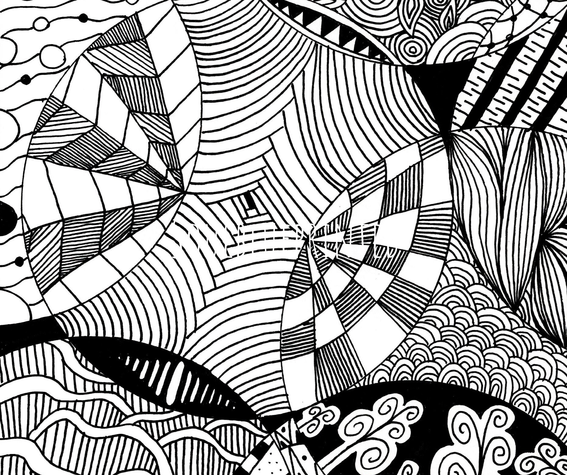 Original Zentangle Art Hand Drawn Pen and Ink Wall Art Design, Doodle ...