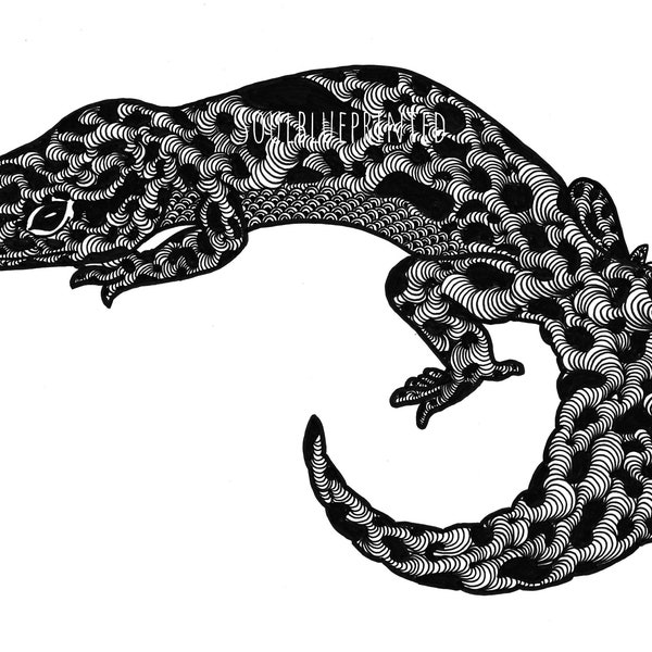 Zentangle Gecko - Etsy