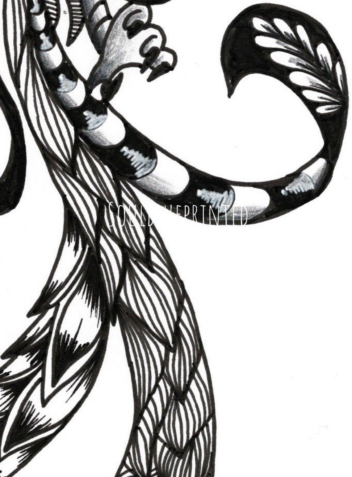 Phoenix Artwork Original Zentangle Art Pen and Ink A4 Wall Art, Hand ...