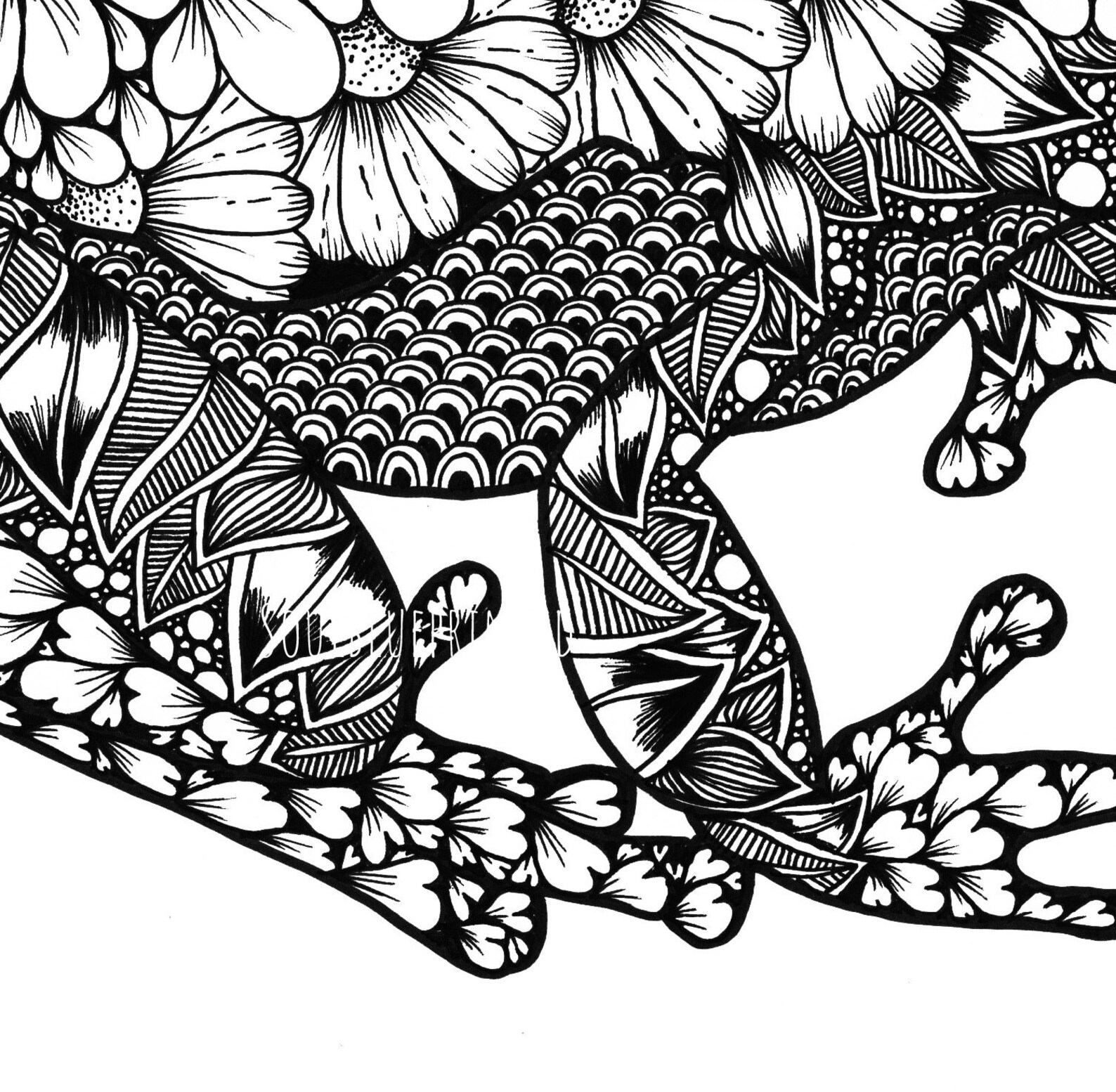 Frog Original Art Zentangle Frog Print Hand Drawn Frog Wall Art ...