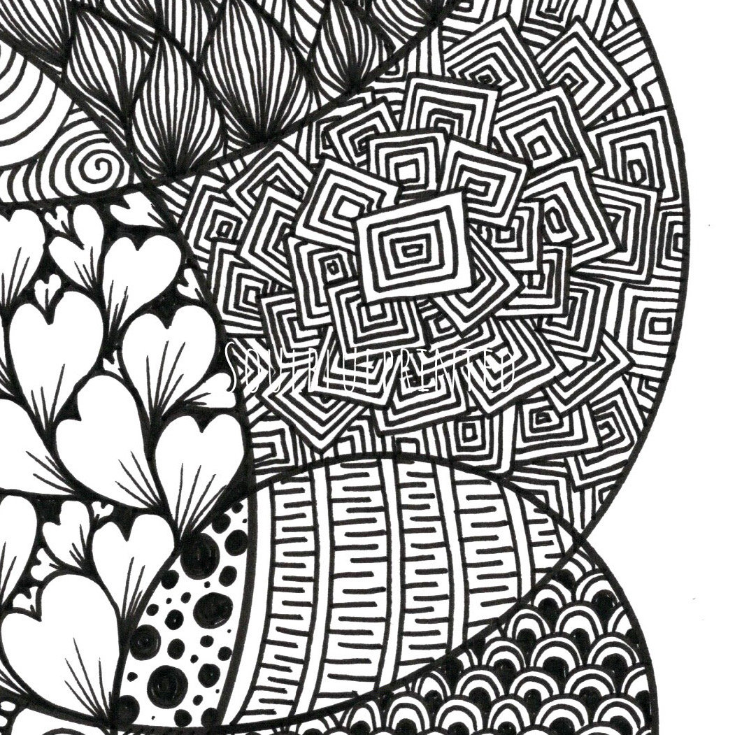 Original Zentangle Art Hand Drawn Pen and Ink Wall Art Design, Doodle ...