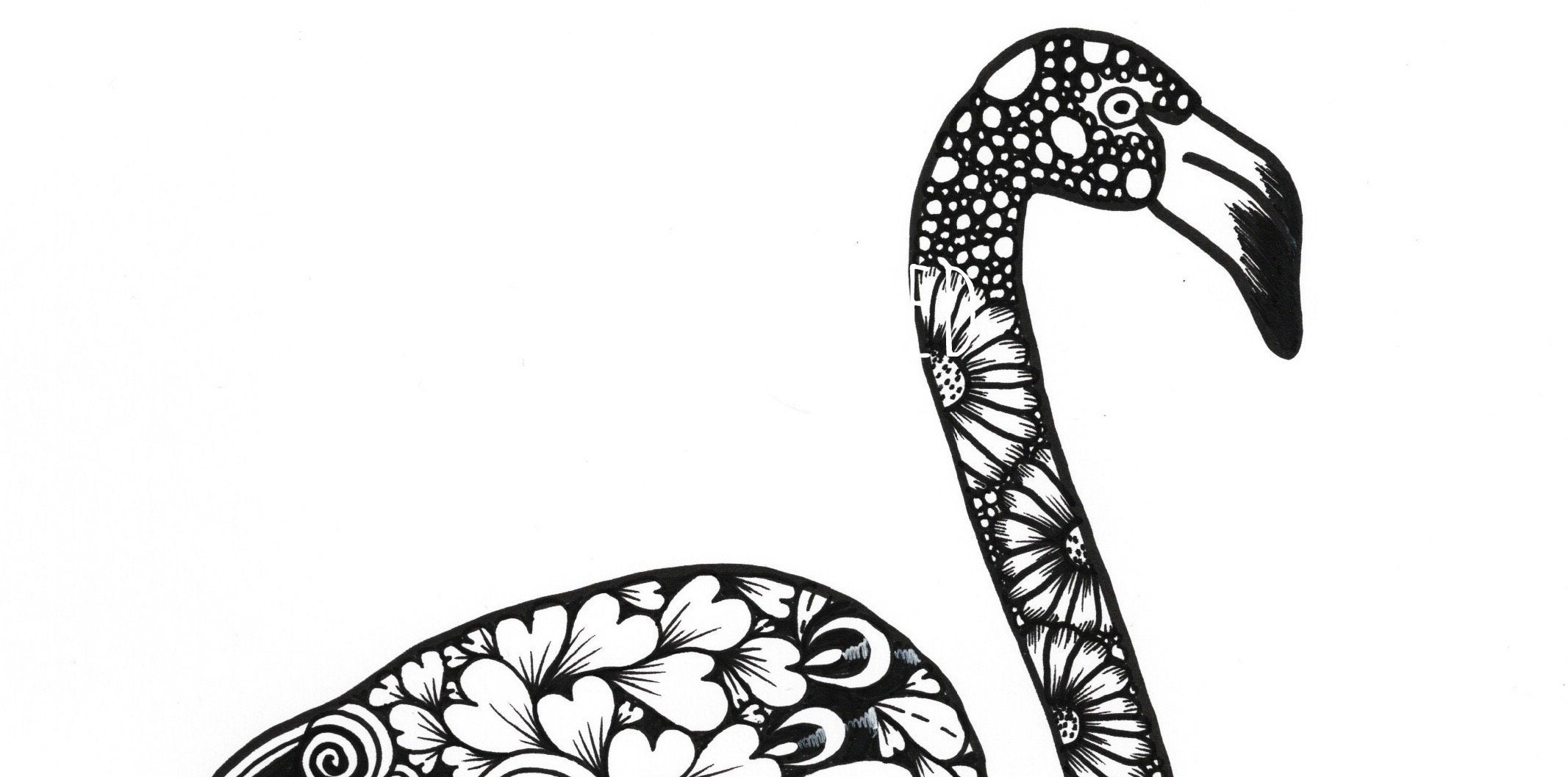 Original Flamingo Zentangle Art Wall Art Hand Drawn Art | Etsy