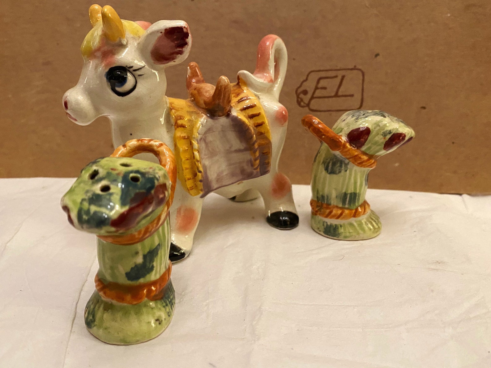 Donkey with Salt & Pepper bushels | Etsy