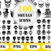 100 Skulls Clipart Skulls SVG, Skulls Svg Skull Clipart Vector Ai Png ...