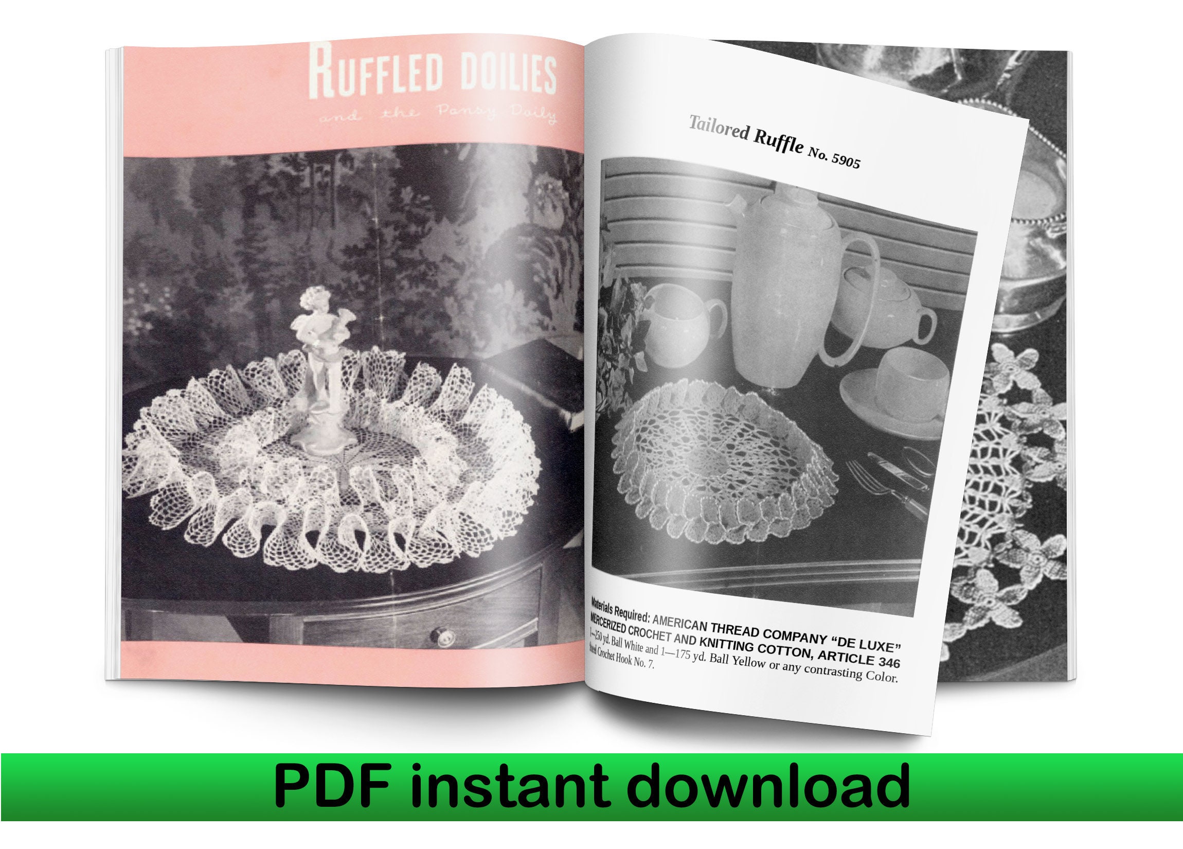 Ruffled Crochet Doilies Pattern Book (PDF) - Etsy
