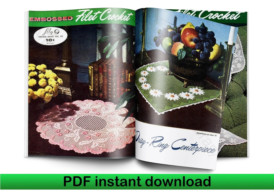 Book of Filet Crochet, Crochet Patterns Book, Ebook, Crochet Tutorial ...