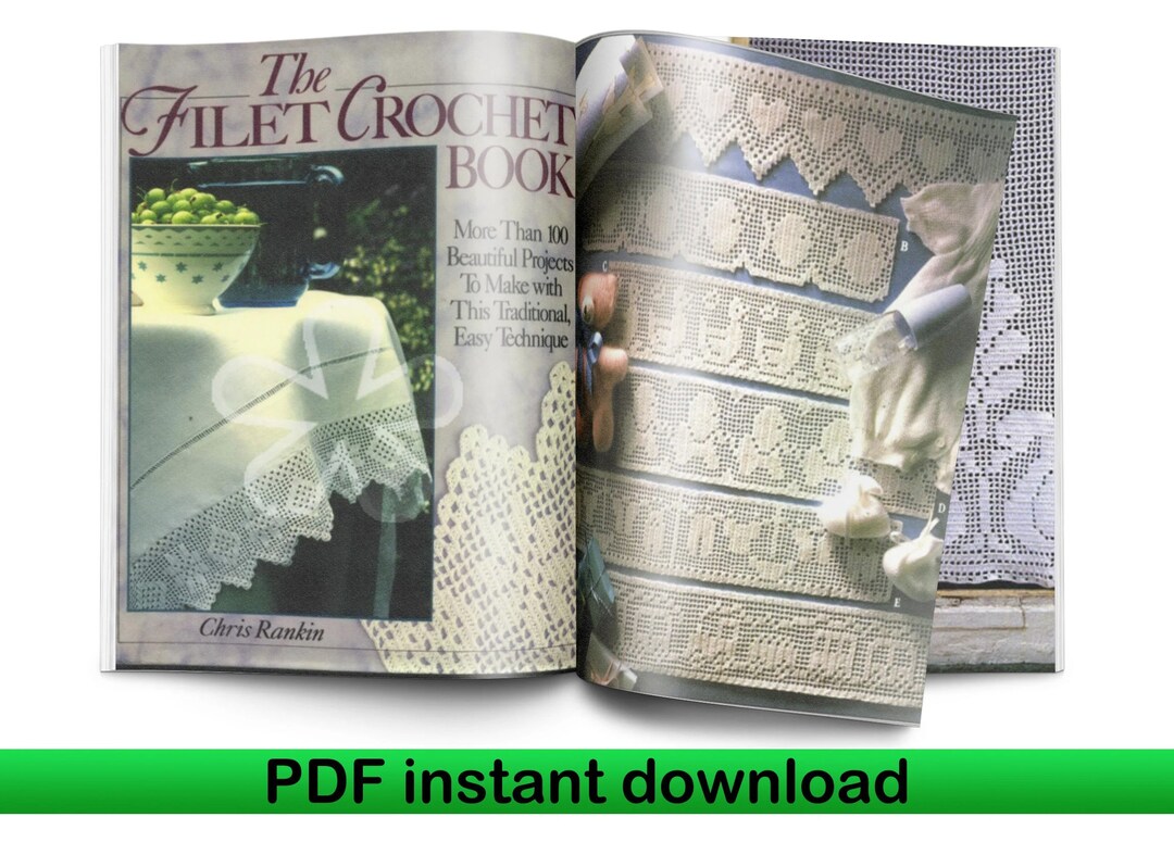Book of Filet Crochet, Crochet Patterns Book, Ebook, Crochet Tutorial ...