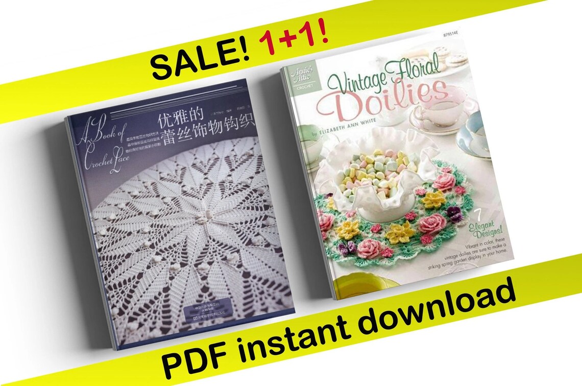 Crochet Lace & Floral Doilies Pattern Books (PDF Pattern) - Etsy