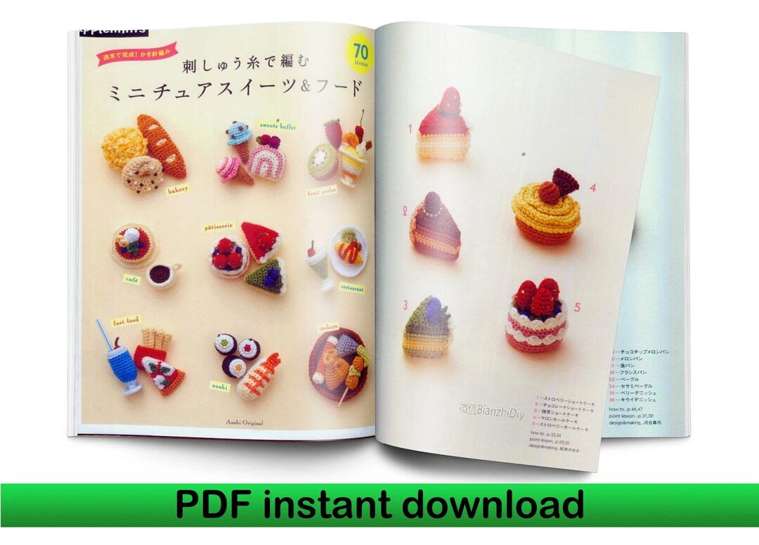 Crochet Food 70 Items, Crochet Bakery, Fruit, Buffets, Japanese Crochet ...