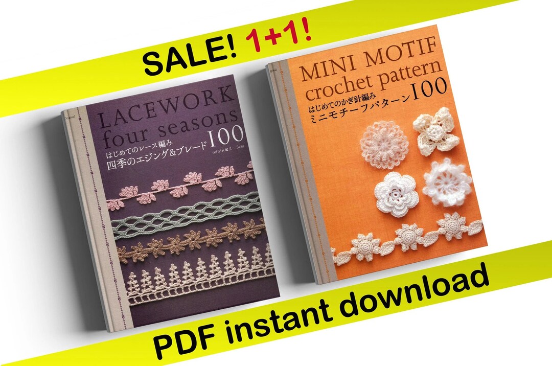 Set of 2 Ebooks 100 Crochet Motifs + 100 Crochet Lace Motifs Crochet ...
