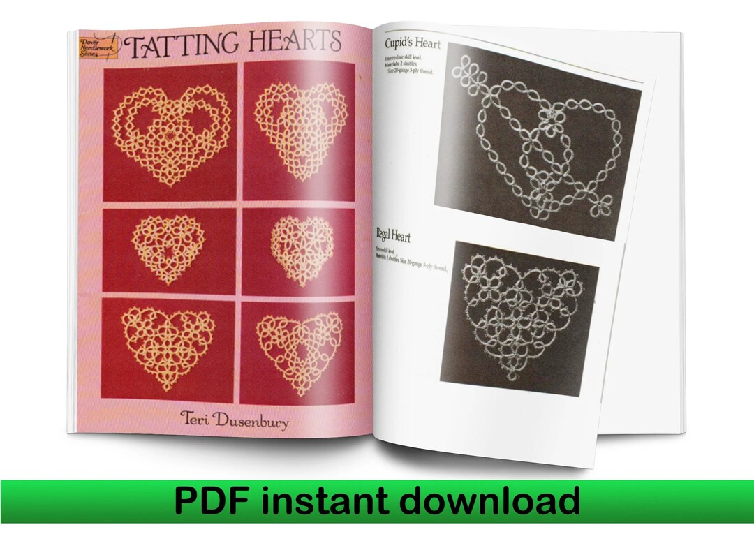 Tatting Hearts Pattern Book: 12 Lace Heart Designs (PDF Pattern) - Etsy