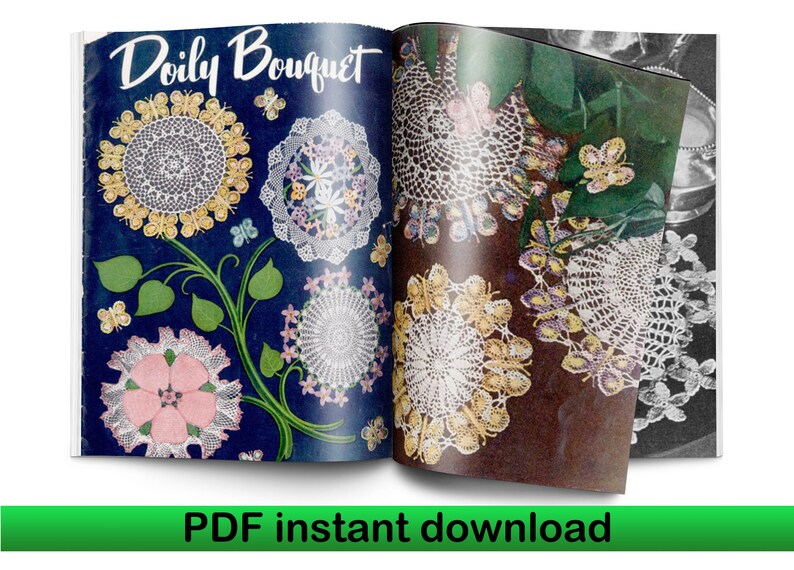 Doily Bouquet Crochet Patterns Ebook, Floral Crochet Doilies (PDF ...