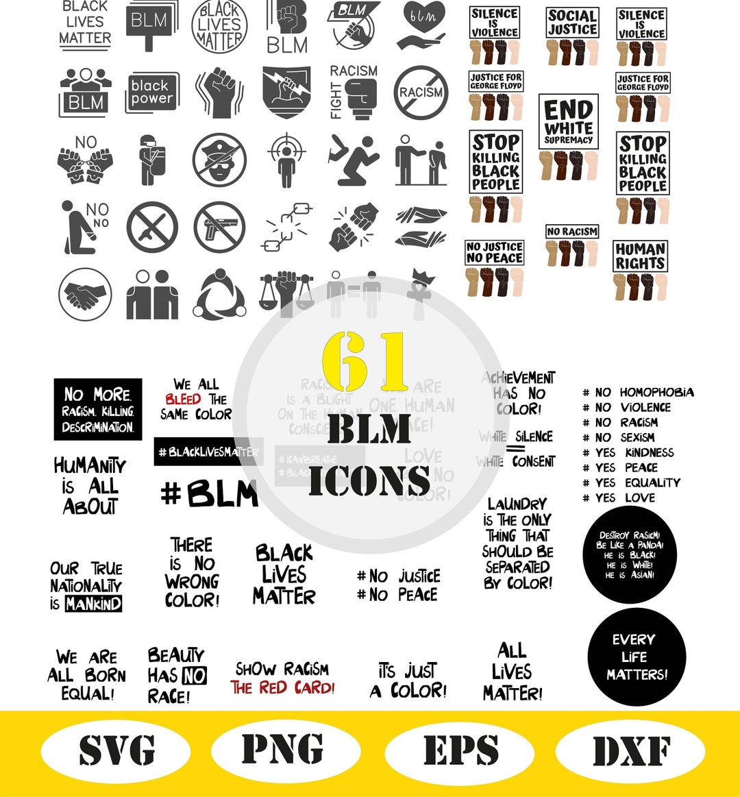 61 Blm Icons, BLM Images, BLM Phrases BLM Svg Clipart Vector Ai Png Dxf ...