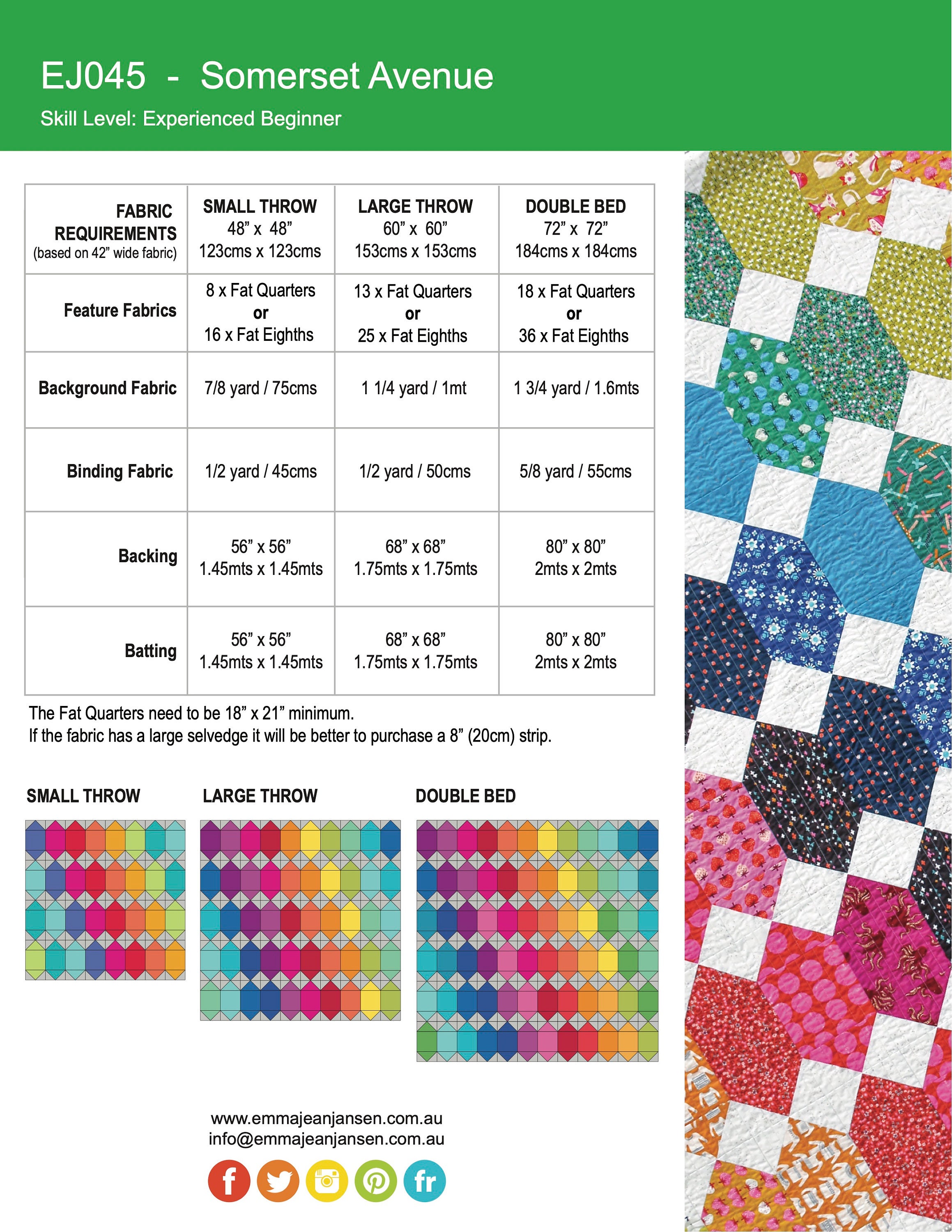 Somerset Avenue Quilt PDF Pattern by Emma Jean Jansen - Immediate ...