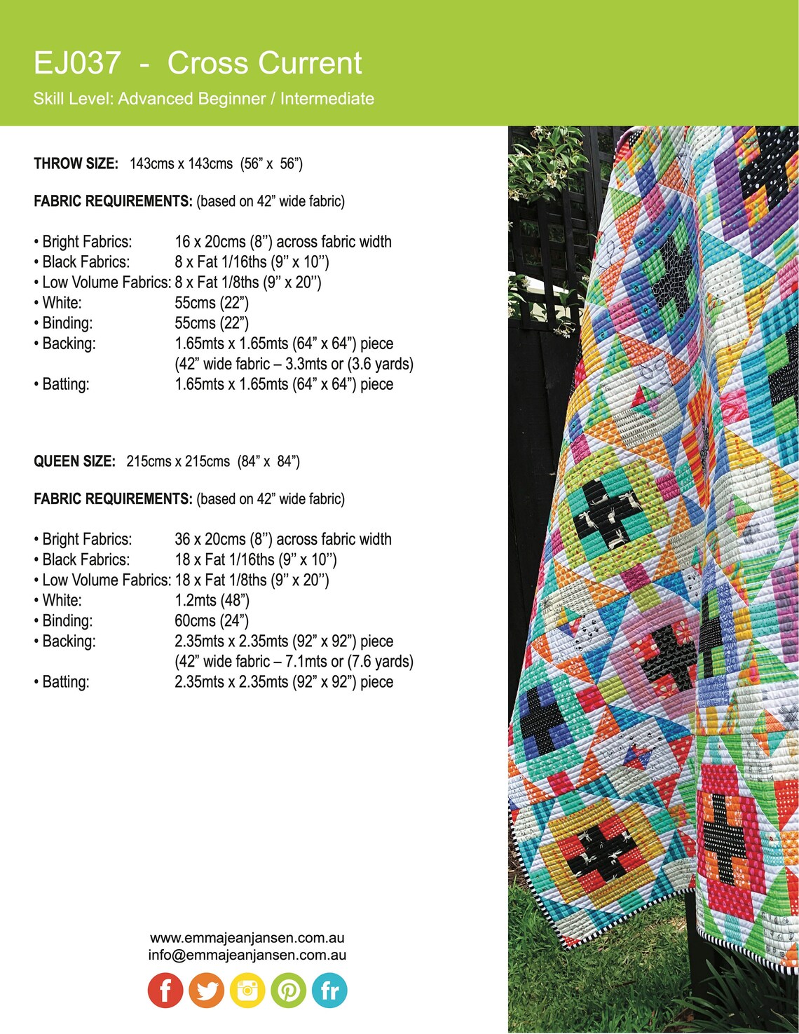 Cross Current Quilt PDF Pattern by Emma Jean Jansen - Etsy