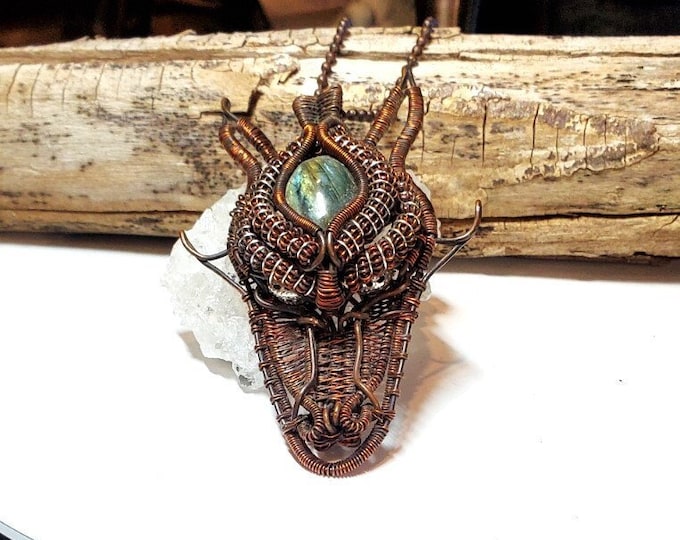 Dragon Head Labradorite Hand Wire Wrapped Pendant Handmade Jewelry ...
