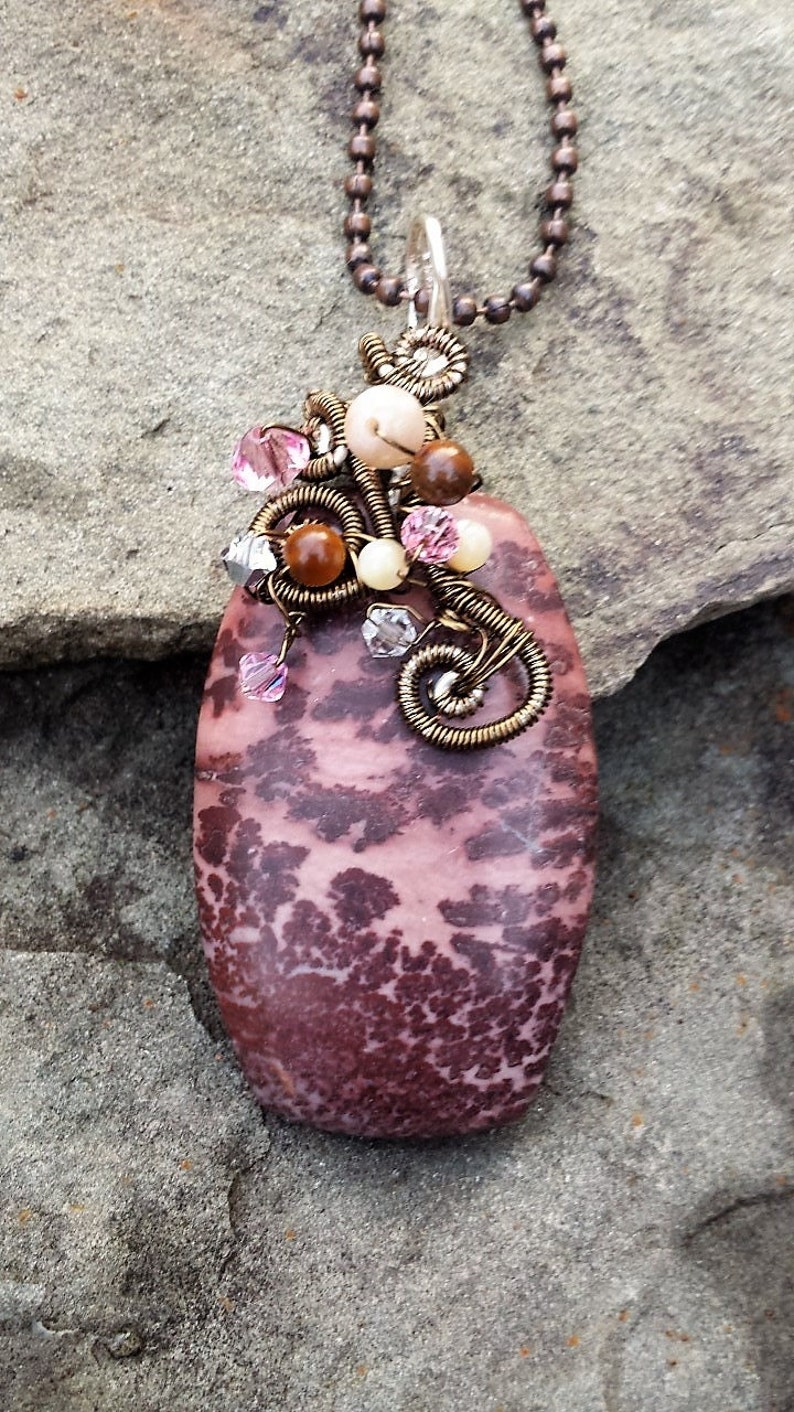 ST158 Chohua JASPER Gemstone Pendant HANDMADE JEWELRY Just for Her Gift ...