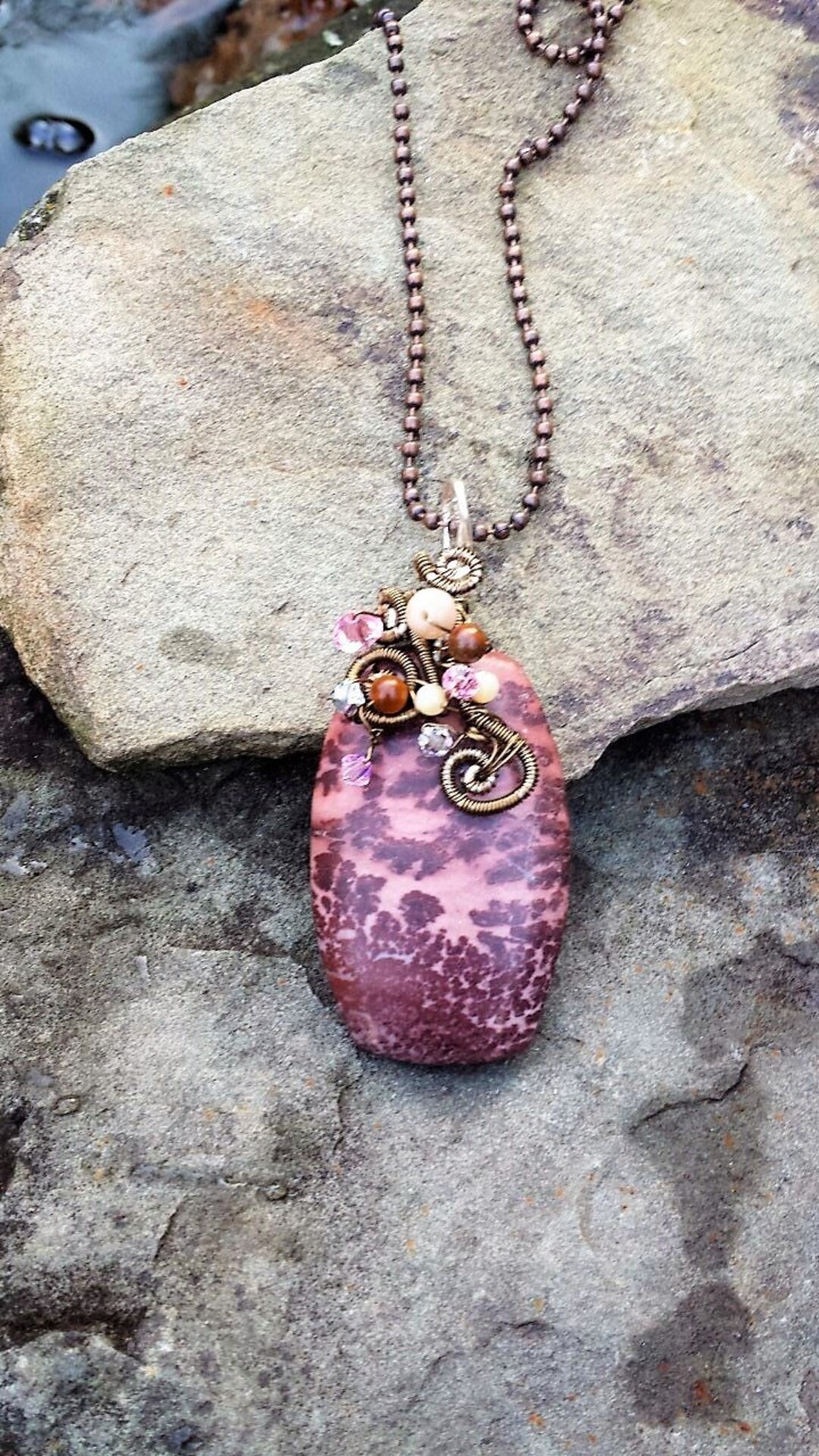 ST158 Chohua JASPER Gemstone Pendant HANDMADE JEWELRY Just for Her Gift ...