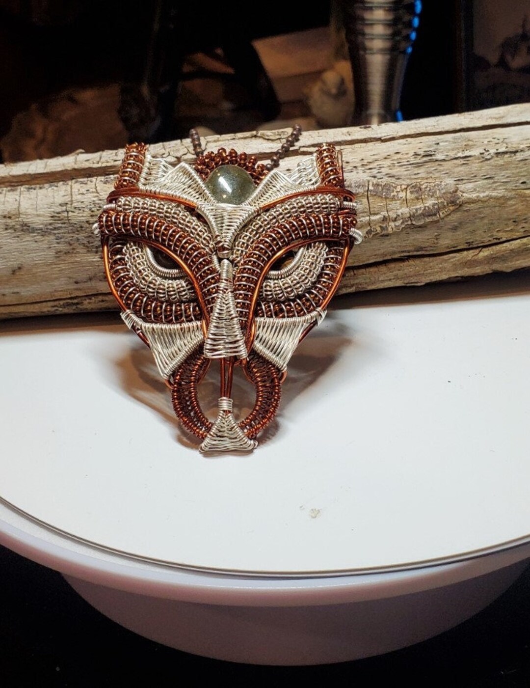 WOLF Wire Wrap Wolf Pendant Labradorite Wire Wrapped Pendant Animal Dog ...