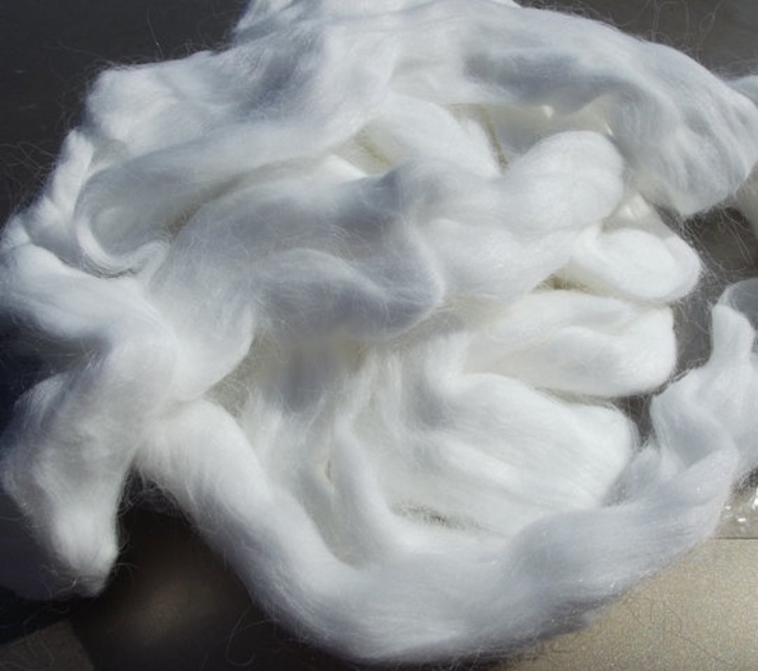 White Faux Angora Roving 4 Oz - Etsy