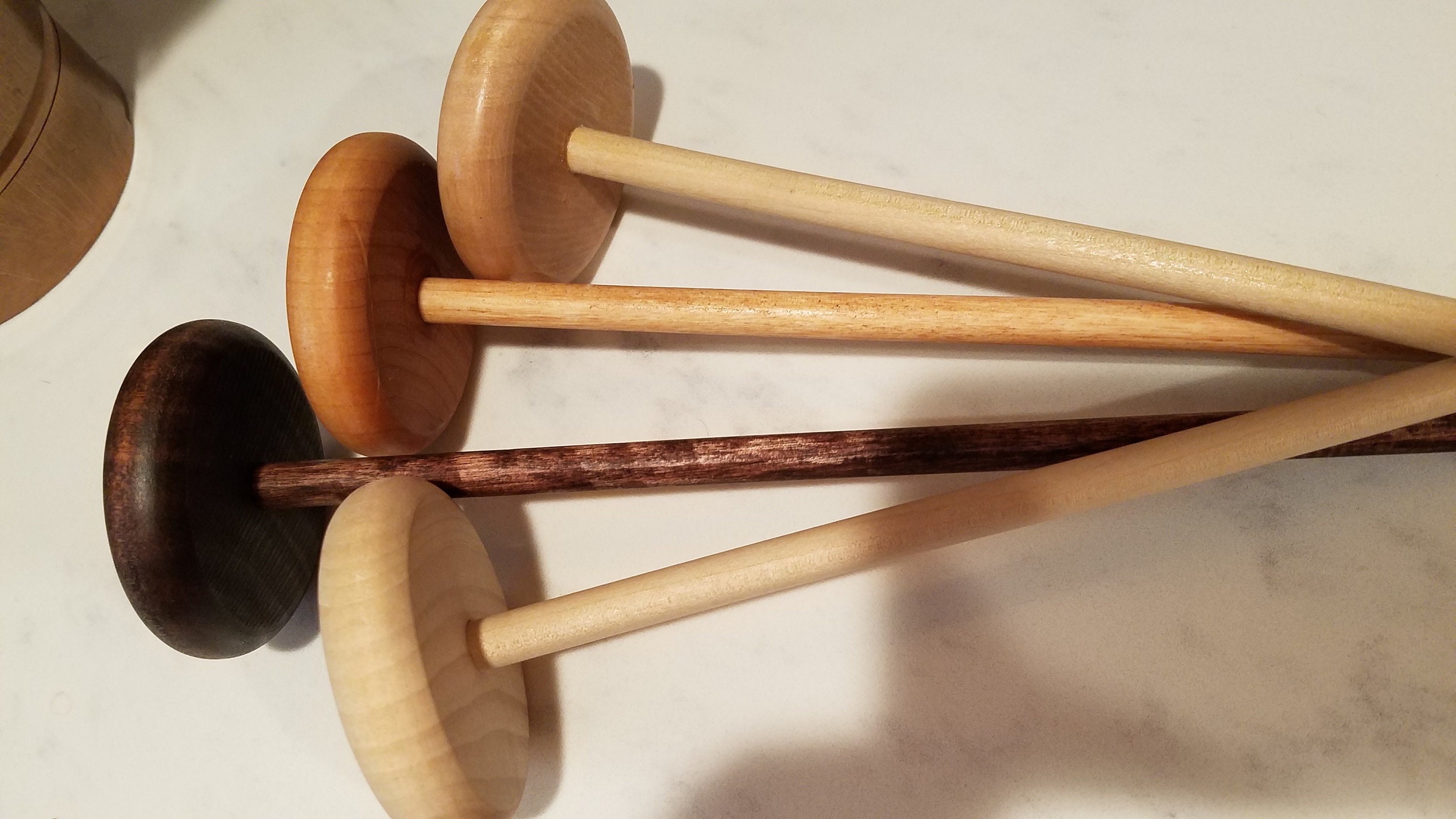Drop Spindle Top Whorl Yarn Spin Hand Carved Wooden Tool Gift For ...