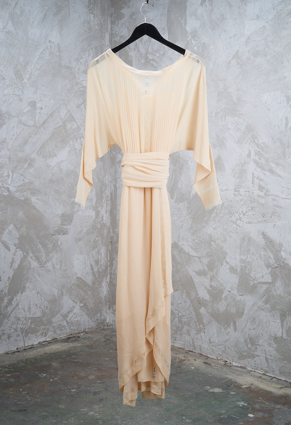CHLOE 1970s Karl Lagerfeld Silk and Lace Bohemian Dre… - Gem