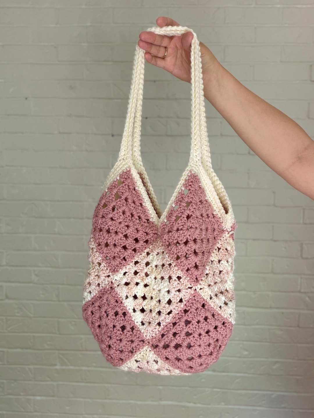 Custom Handmade Granny Square Crochet Shoulder Bag Tote Handbag Boho ...