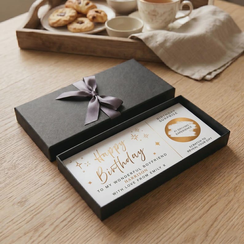 Tailored Scratch Reveal Birthday Experience Voucher Gift for Boyfriend ...