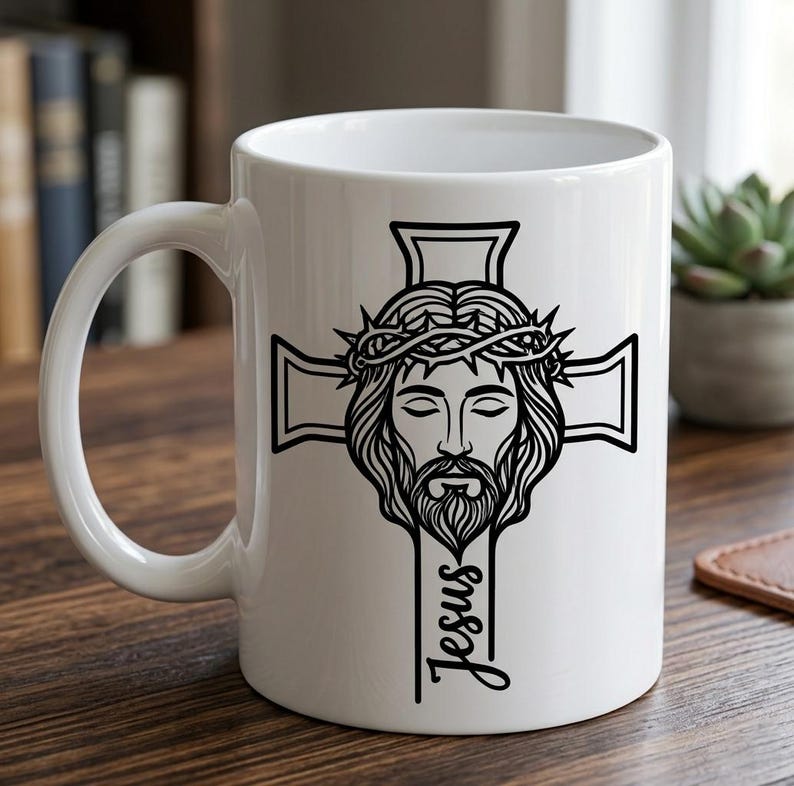 Jesus Face Cross SVG | Christian Religious Cut File (digital Download ...