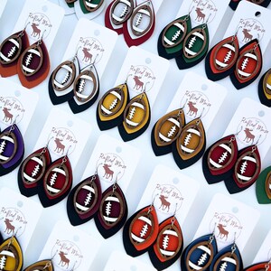 Custom Team Earrings, Football Earrings Wooden, Sports Earrings ...