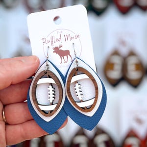 Custom Team Earrings, Football Earrings Wooden, Sports Earrings ...
