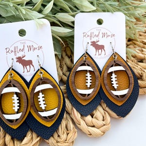 Custom Team Earrings, Football Earrings Wooden, Sports Earrings ...