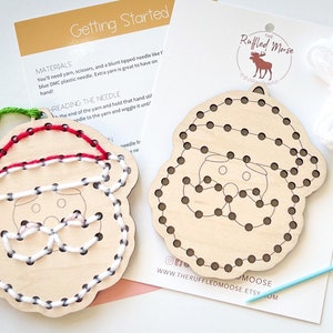 Santa Craft Kit, Christmas Ornament Craft for Kids, Yarn Sewing Kit for ...