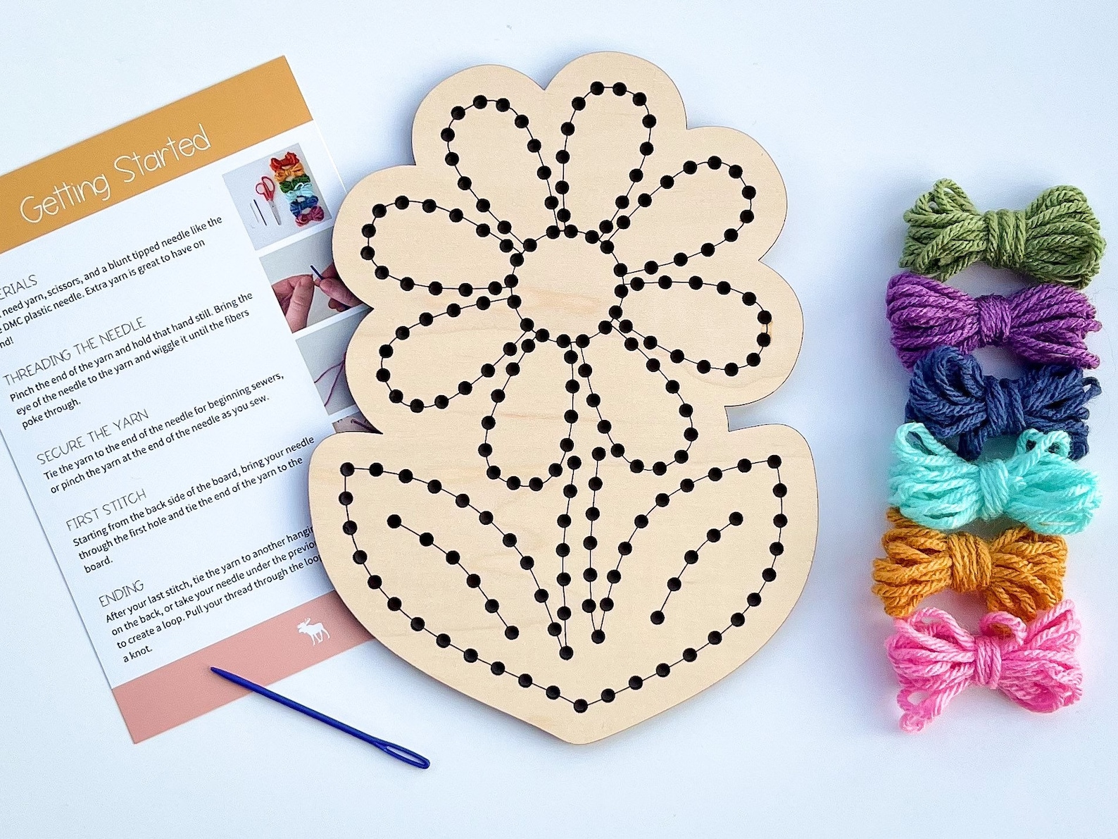 Flower Craft Kit for Kids Yarn Sewing Kit for Beginners - Etsy