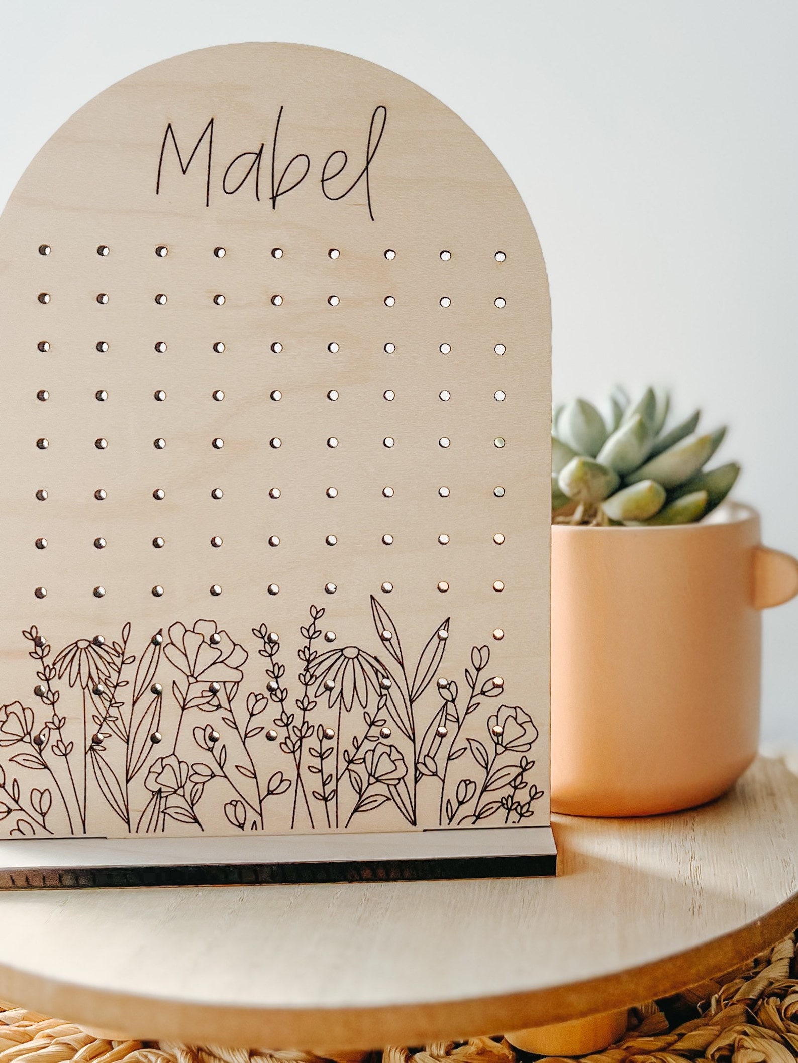 Personalized Earring Holder Stand for Girls, Floral Earring Stand, Boho ...